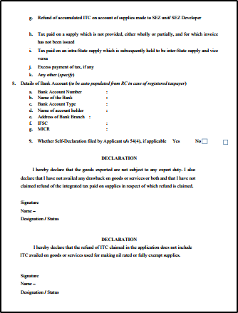 Clarification on the Format of Form GST RFD-01